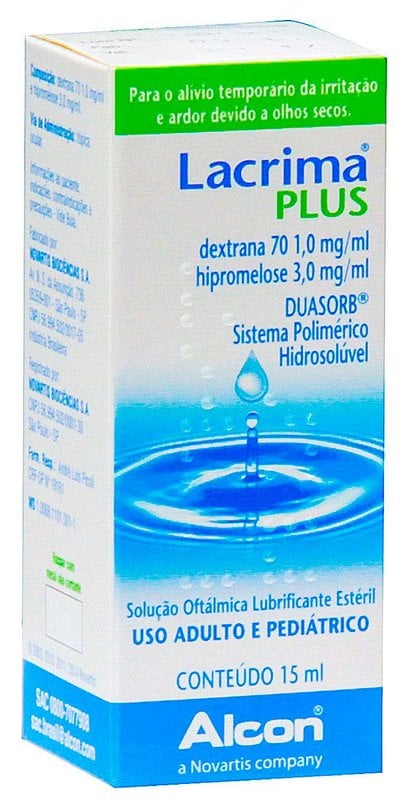Lacrima Plus 1mg/mL + 3mg/mL, caixa com 1 frasco gotejador com 15mL de ... Lacrima Plus 1mg/mL + 3mg/mL, caixa com 1 frasco gotejador com 15mL de ...
